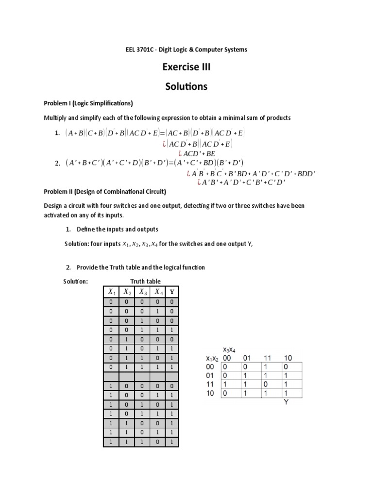 Exercise 3 Solutions Download Free Pdf Mathematical Logic Applied Mathematics