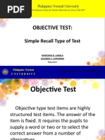 Simple Recall Test Guide | PDF | Recall (Memory) | Cognition