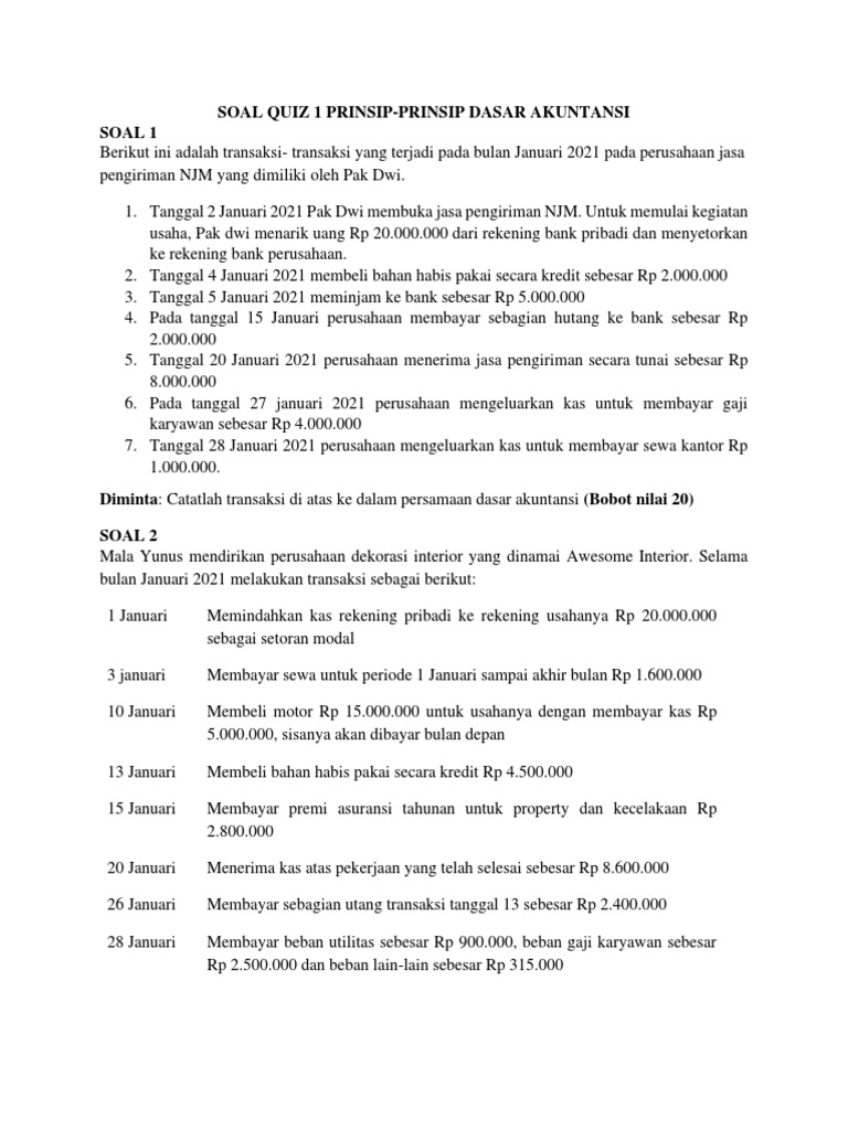 Soal Quiz 1 Ppda | PDF
