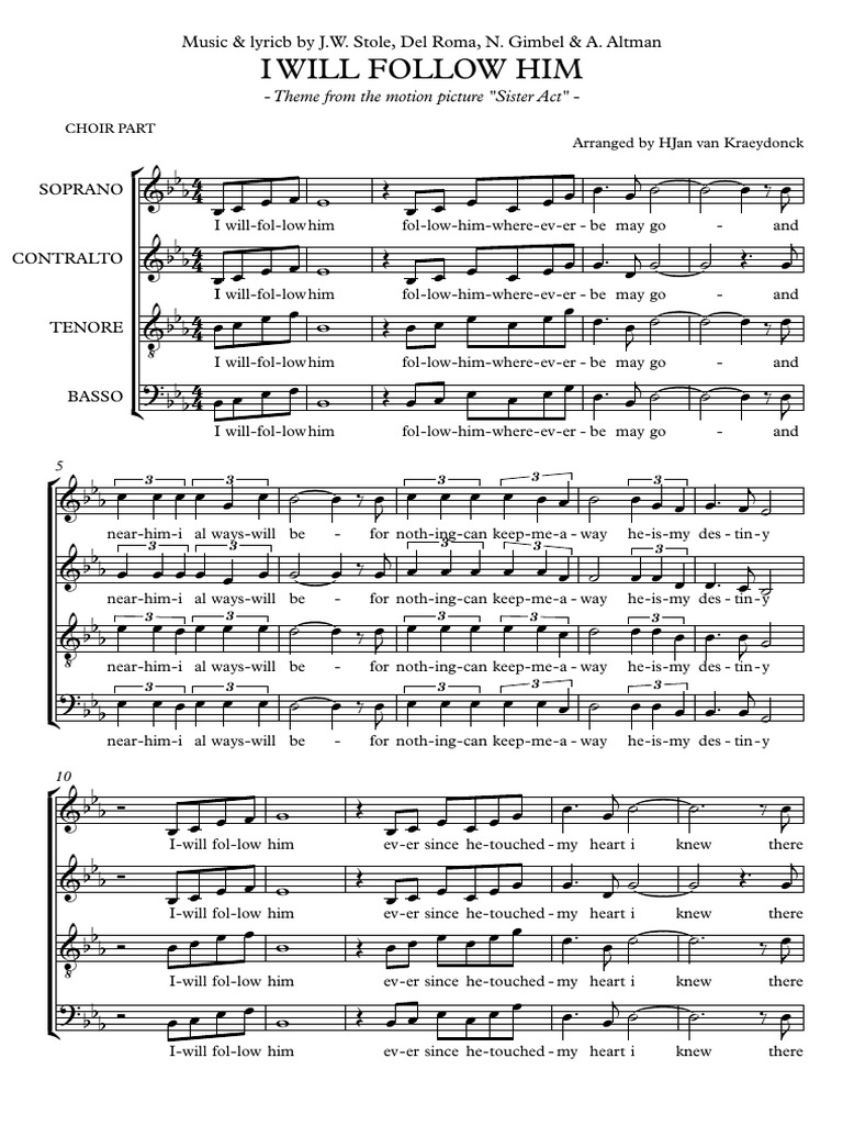 I WILL FOLLOW HIM Choir | PDF