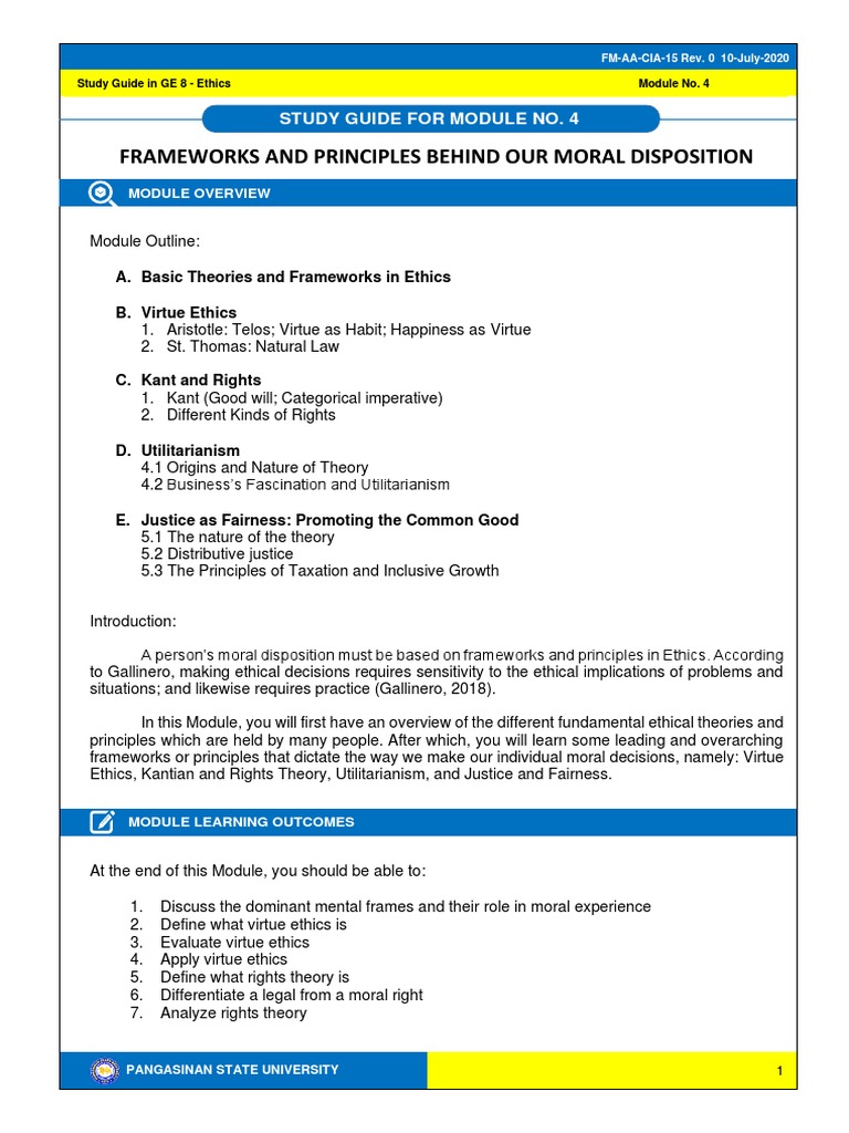 GE 8 Ethics Study Guide For Module 4 Updated - 09192022 | PDF ...