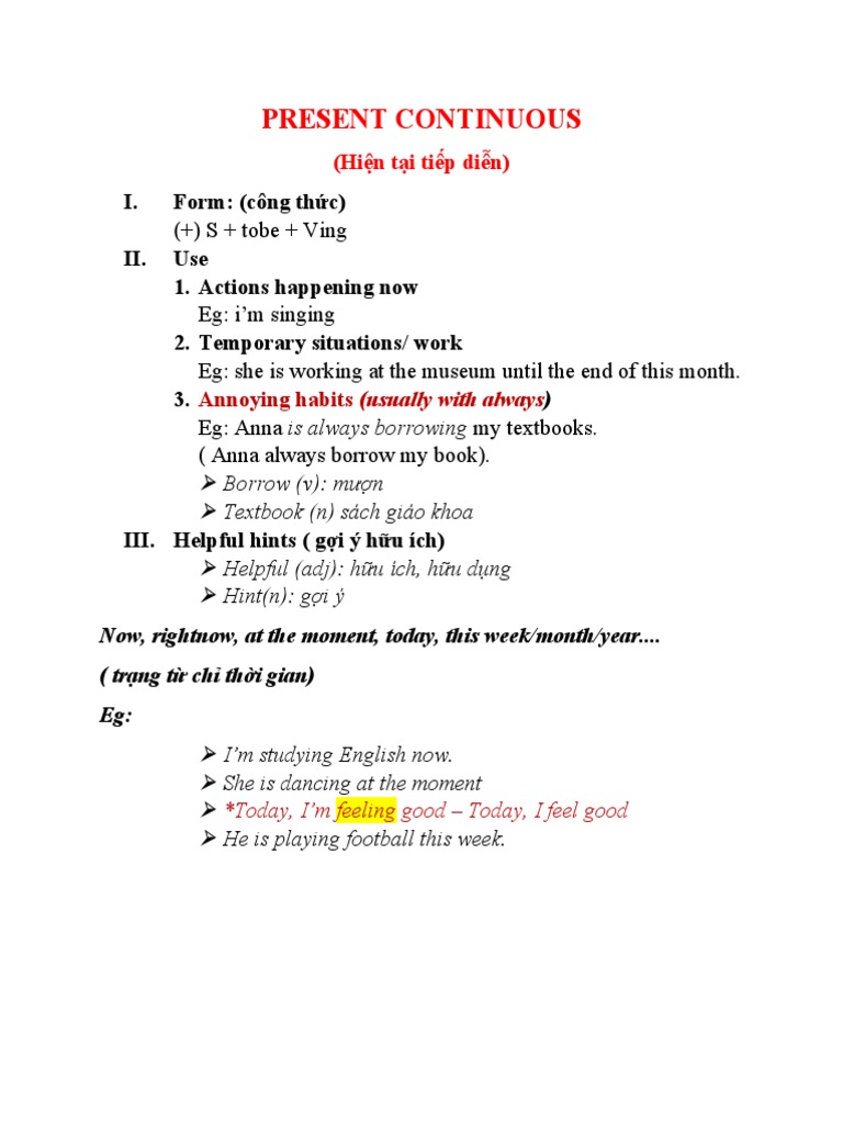 PRESENT CONTINUOUS + PRESENT SIMPLE | PDF