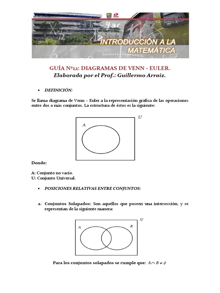 Diagramas de Venn - Euler | PDF | Conjunto (Matemáticas) | Conceptos ...