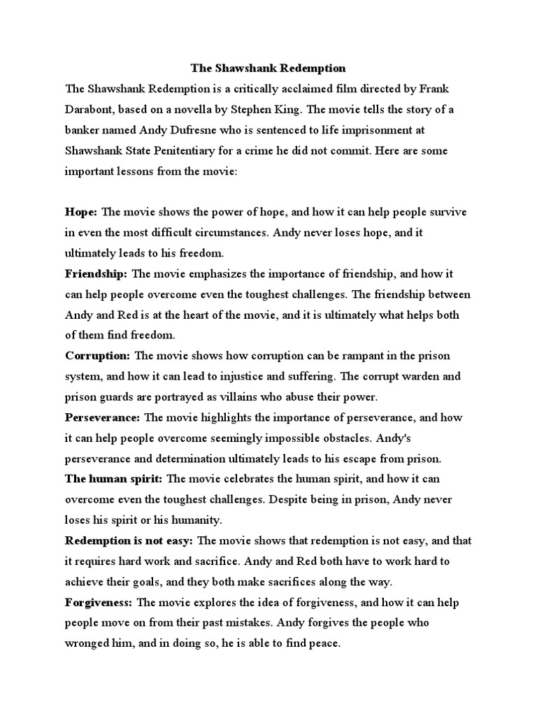 The Shawshank Redemption | PDF