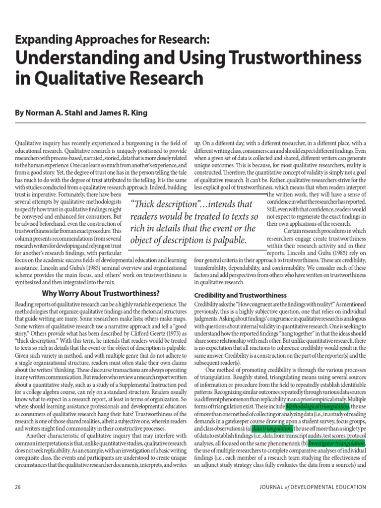 Trustworthiness in Qualitative Research | PDF | Qualitative Research ...