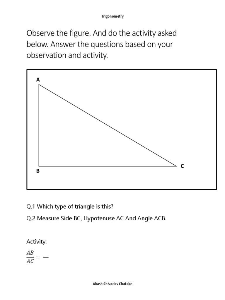 Trigonometry Activity | PDF