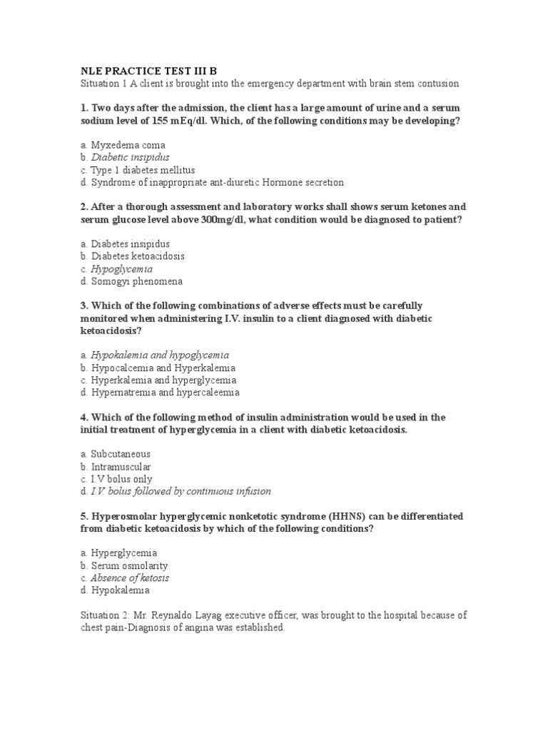 Nle Practice Test III B | PDF