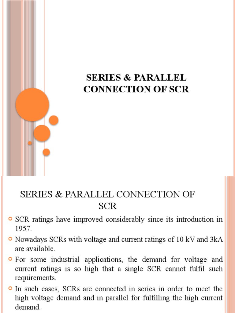 Series and Parallel Connection of SCR | PDF | Capacitor | Electricity