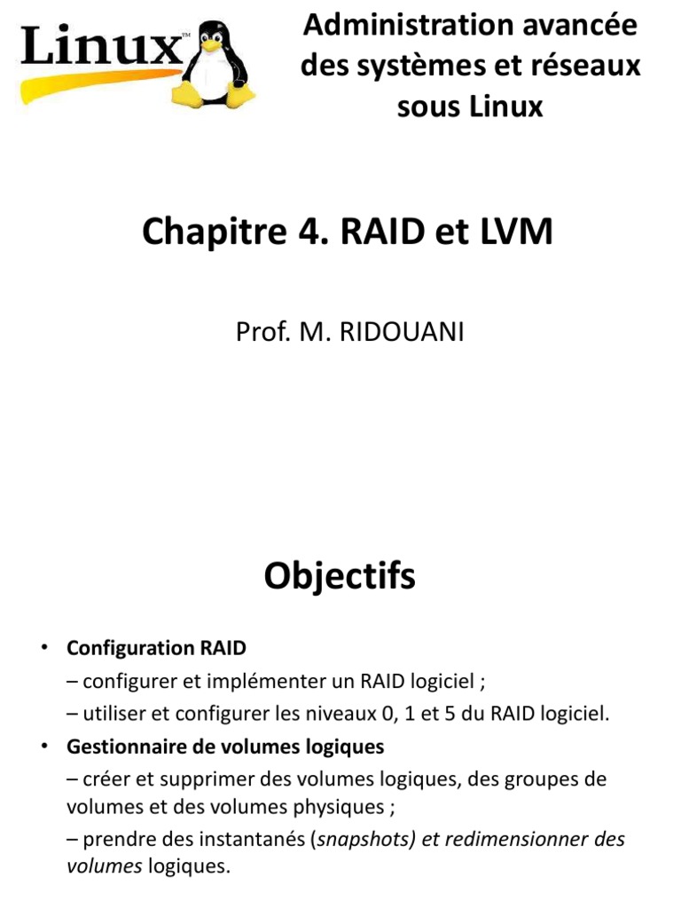Configuration RAID et LVM sous Linux | PDF | Matériel de bureau ...