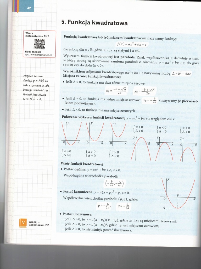 Funkcja Kwadratowa | PDF