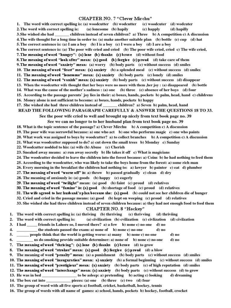 English Chapter 7-9 | PDF | Noun