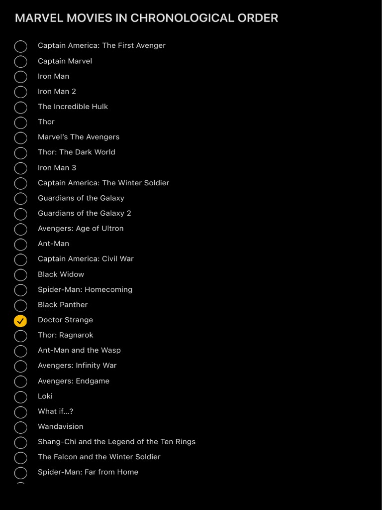Marvel Movies in Chronological Order | PDF