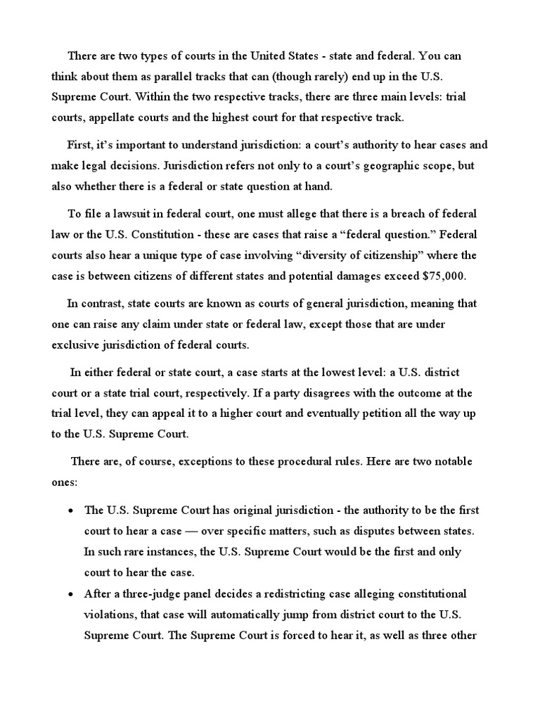 The System of Courts | PDF | United States District Court | United ...