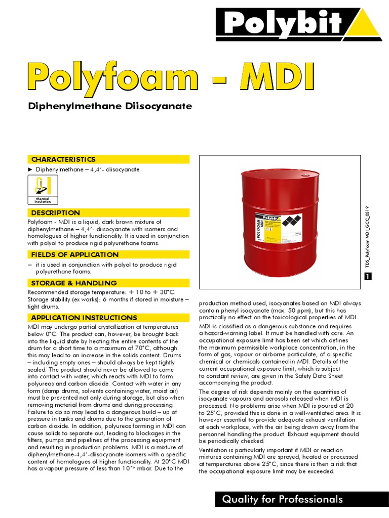 Polyfoam - Mdi: Diphenylmethane Diisocyanate | Download Free PDF | Polyurethane | Chemical ...