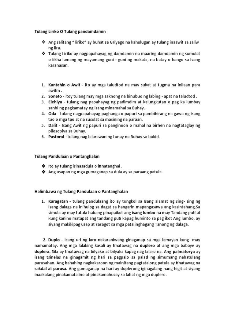 Tulang Liriko | PDF