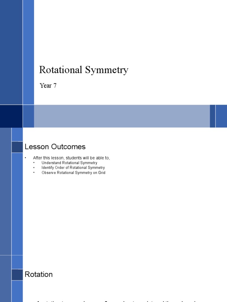 Maths - Year 7 (Rotational Symmetry) | PDF | Angle | Symmetry
