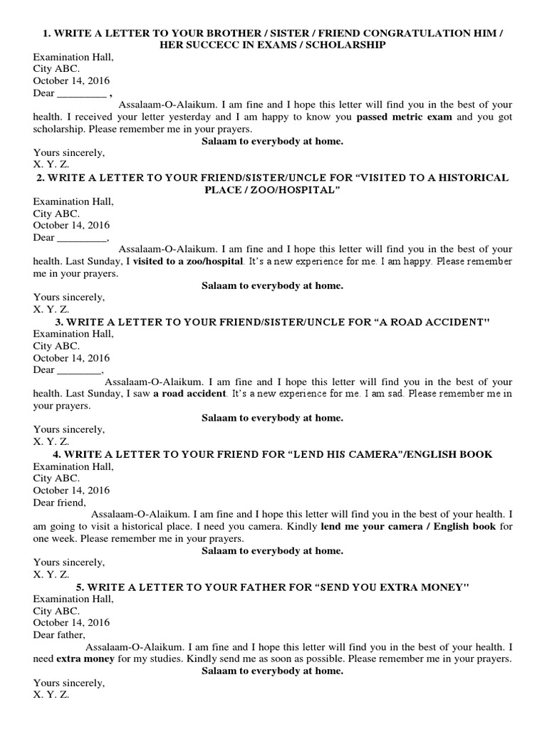 Write A Letter To Your Brother Congratulation Him | PDF