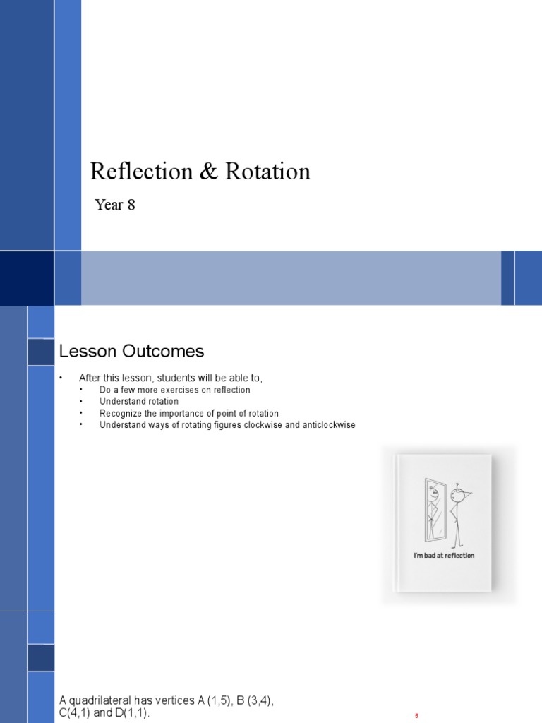 Maths - Year 8 (Reflection and Rotation) | PDF | Angle | Cartesian ...