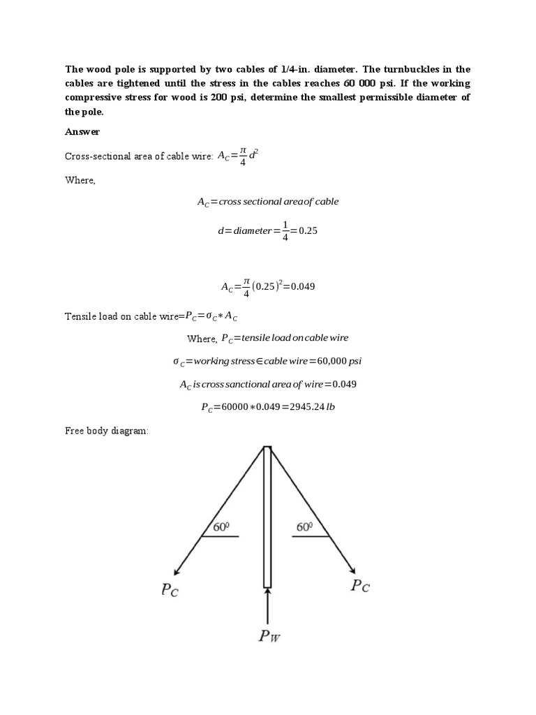 Smallest Diameter for Wood Pole Support | PDF