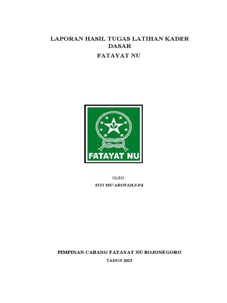 Laporan Hasil Tugas LKD Siti Mu'arofah Pejambon | PDF | Karier & Perkembangan