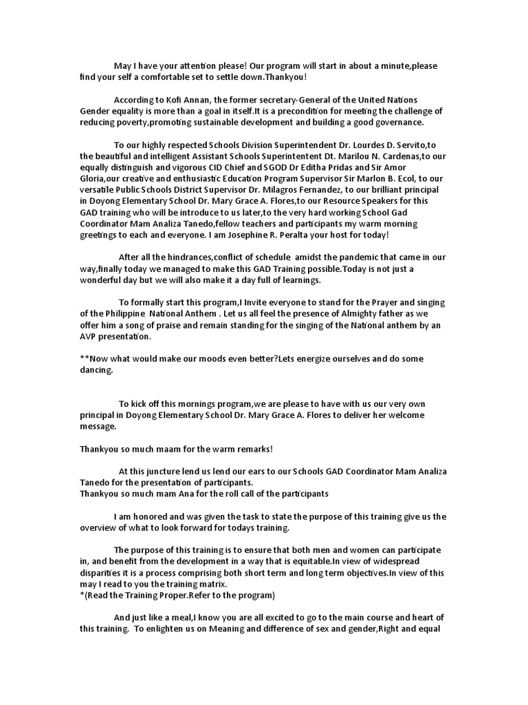 EMCEE-GAD Training 2021 | PDF