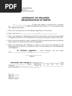 Affidavit of Delayed Registration of Death | PDF