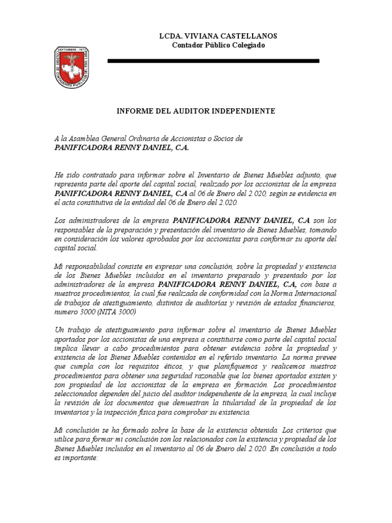 Informe de Estados Financieros Auditados | PDF | Contador | Contabilidad