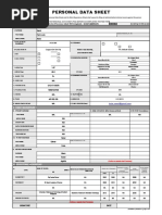 Personal Data Sheet 2023 Template | PDF