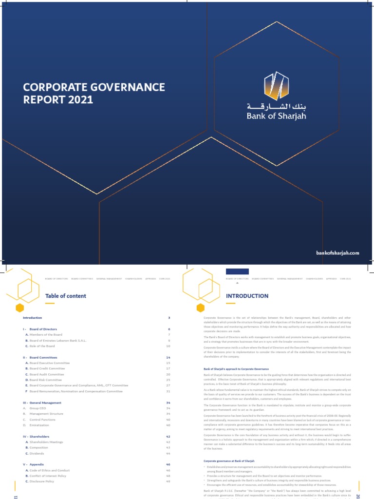 BOS 2021 Annual Corporate Governance Report English | PDF | Corporate ...
