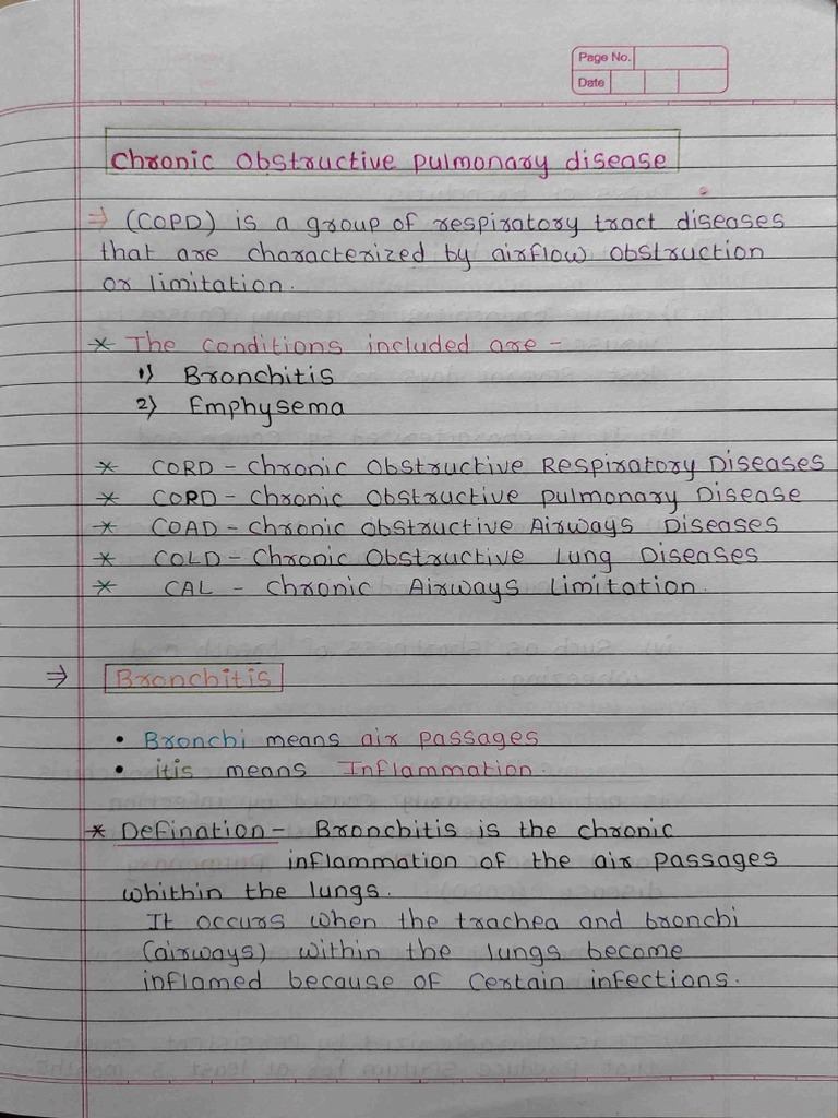 COPD Chapter Notes (Pharmacotherapeutics) | PDF