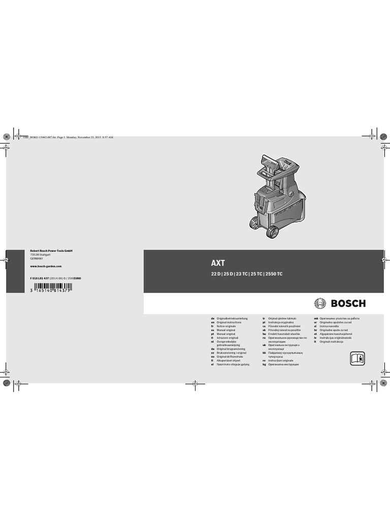 Bosch Axt 25 Tc Bedienungsanleitung