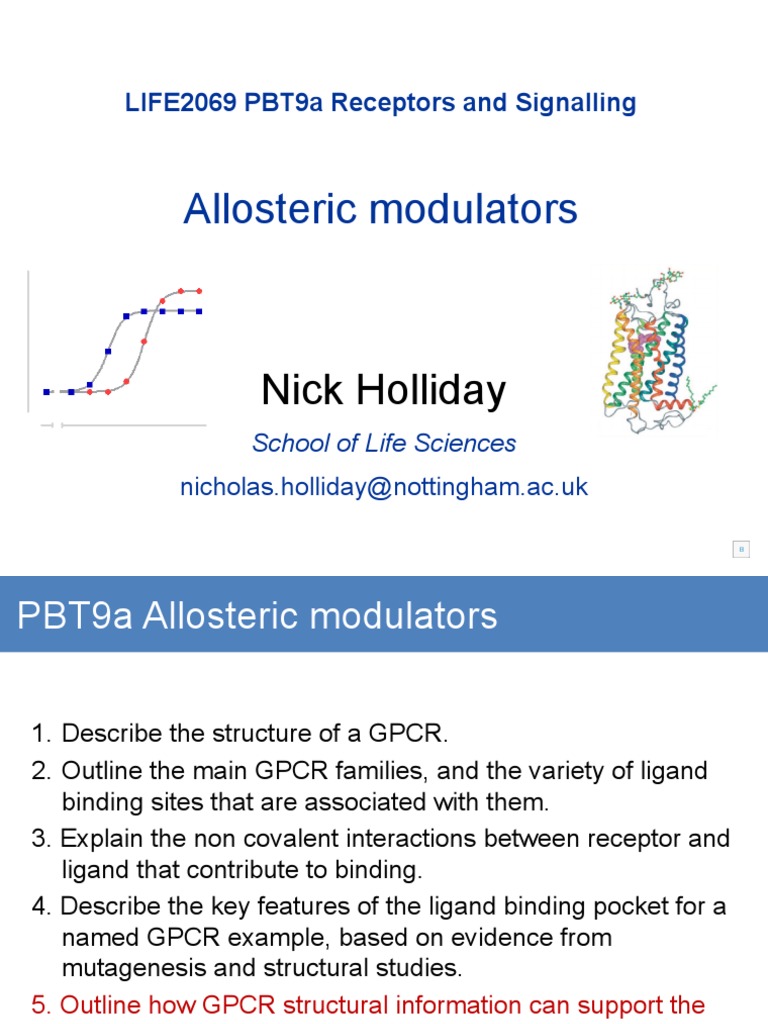 Allosteric Modulators Mini Lecture 2021 Pdf Receptor Antagonist