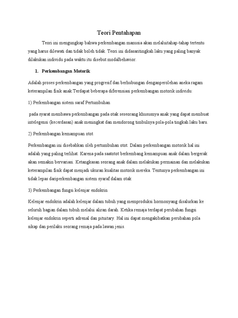 Teori Pentahapan | PDF