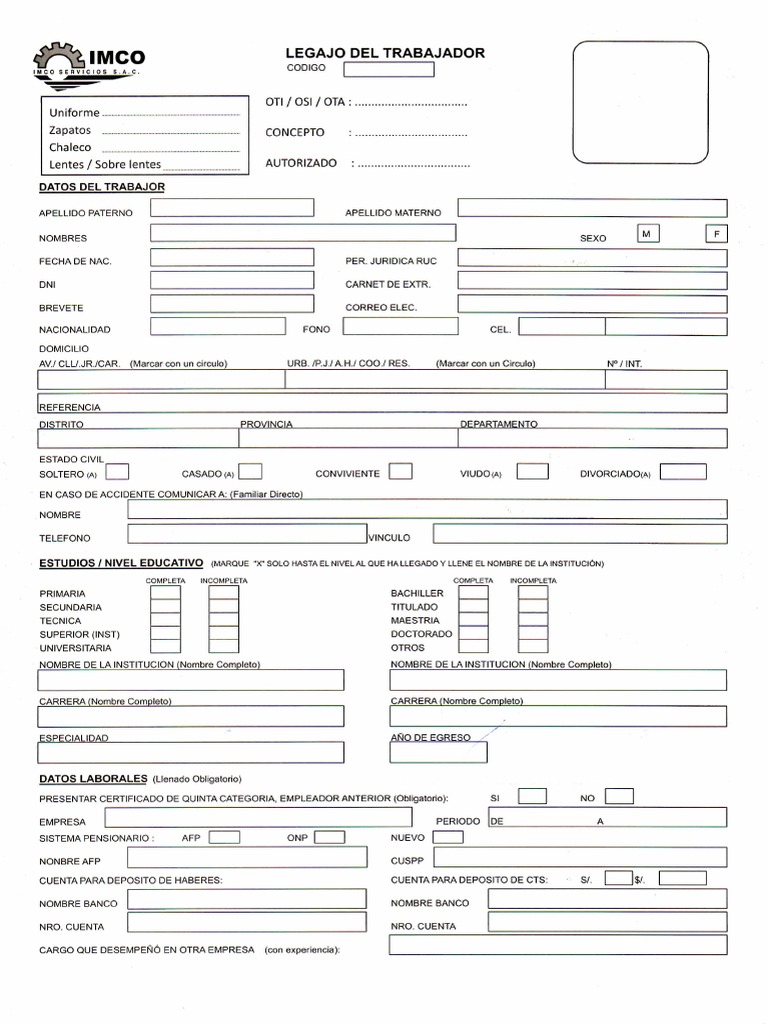 Legajo Del Trabajador | PDF