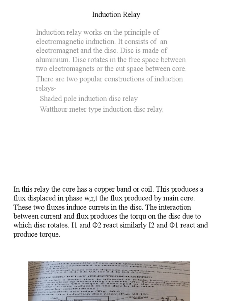 Induction Relay | PDF | Relay | Electromagnetic Induction