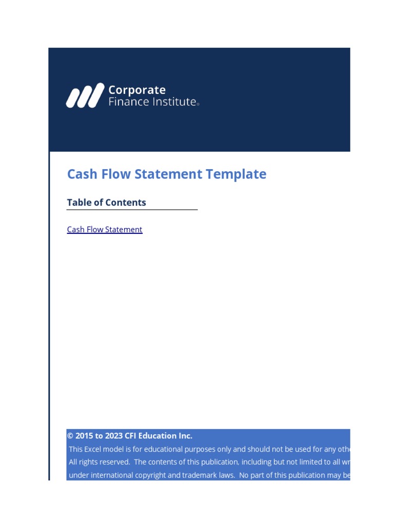 Cash Flow Statement Template | PDF