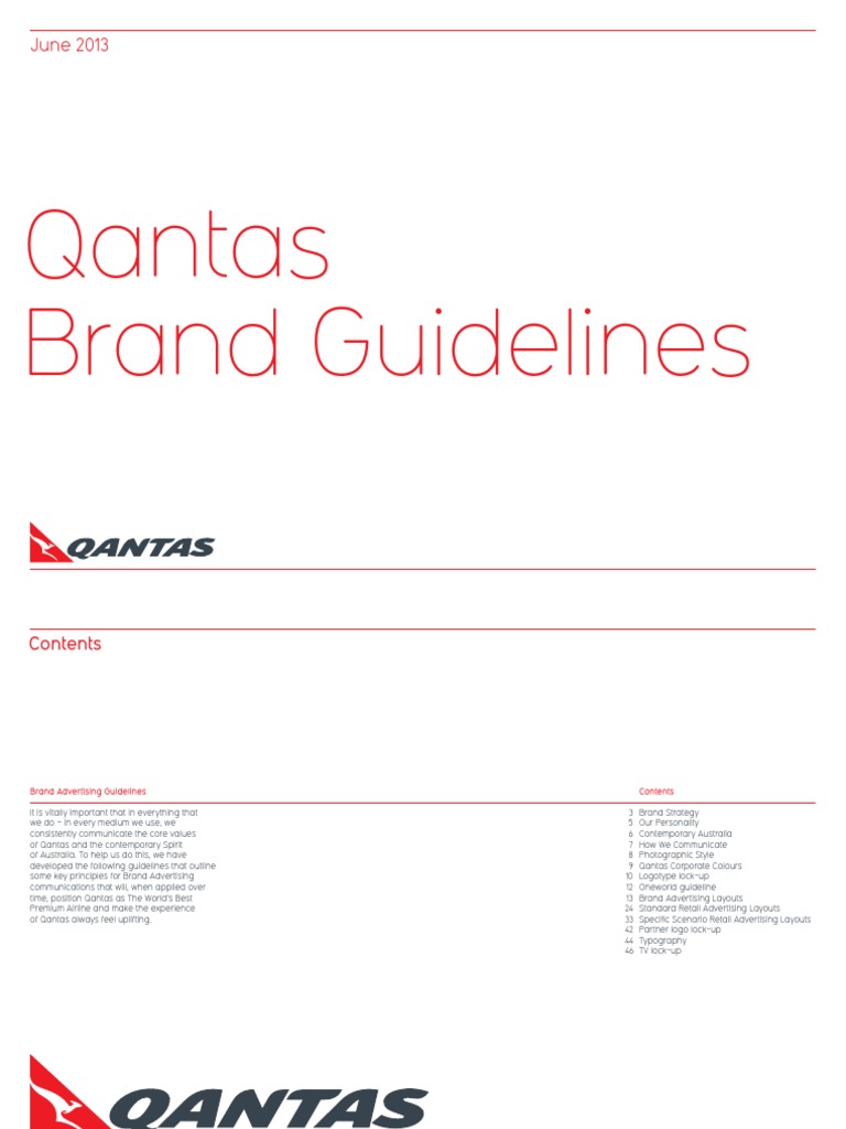 Qantas Brand Guidelines Overview | PDF | Logos | Page Layout