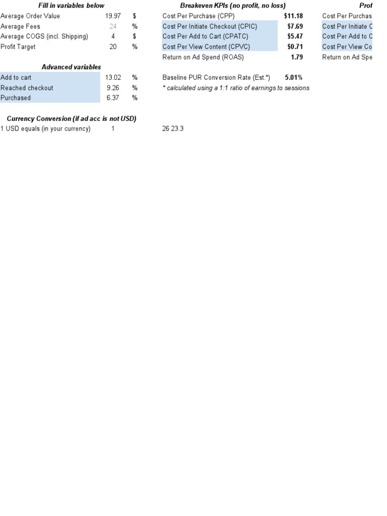 KPI Calculation Spreadsheet | PDF KPI Calculation Spreadsheet | PDF