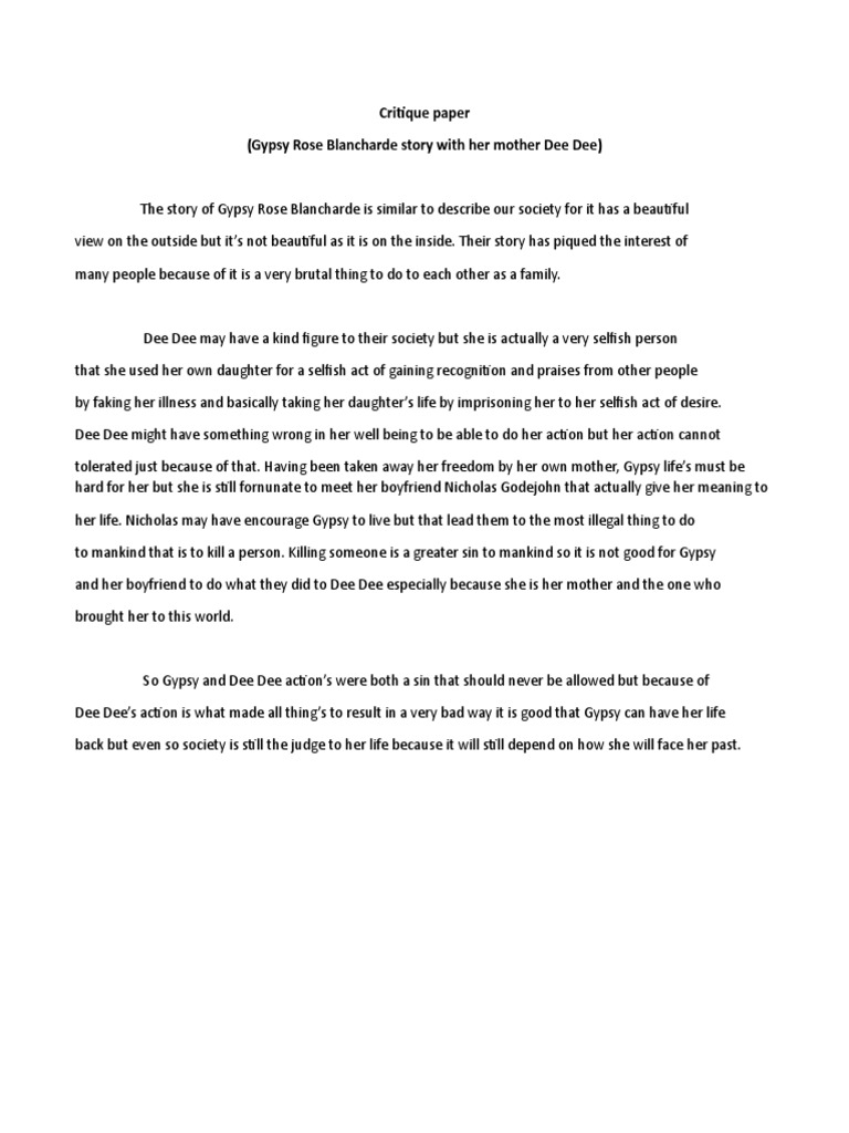 Critique paper | PDF