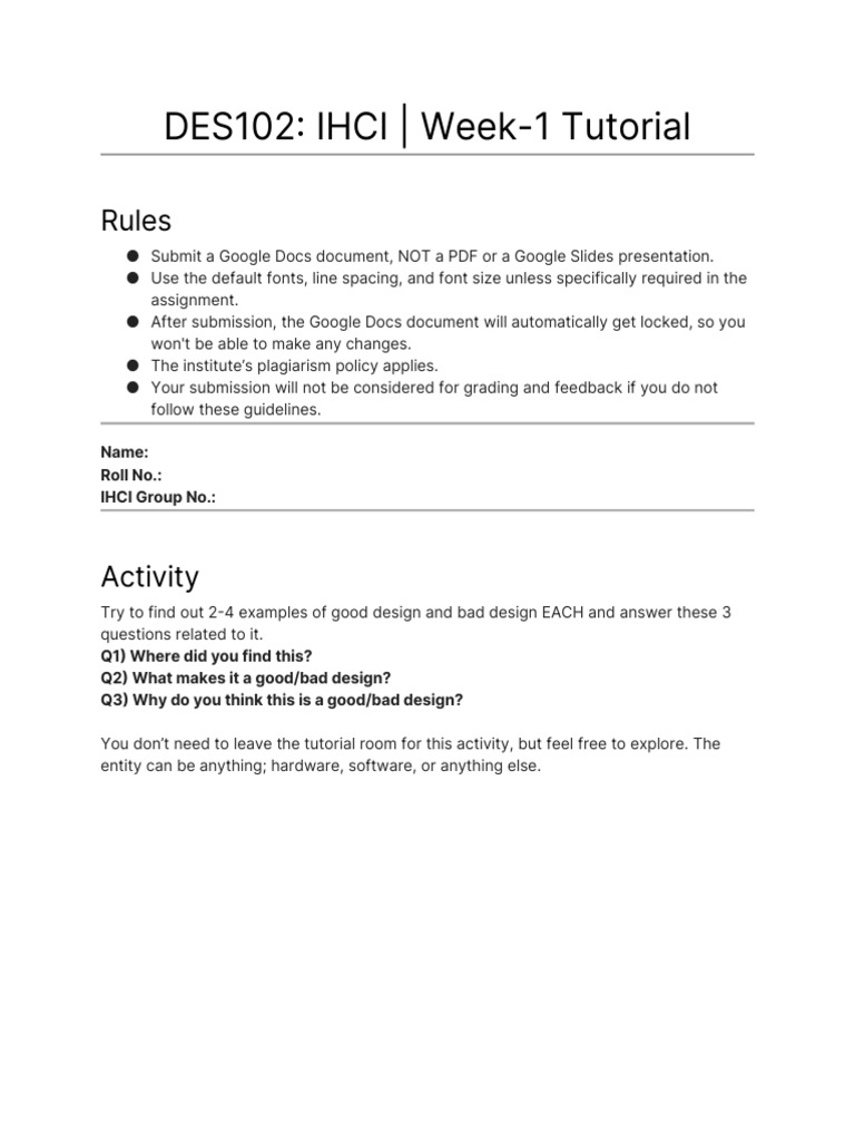 Rishabh Kumar - IHCI Week-1 Tutorial Activity | PDF Rishabh Kumar - IHCI Week-1 Tutorial Activity | PDF