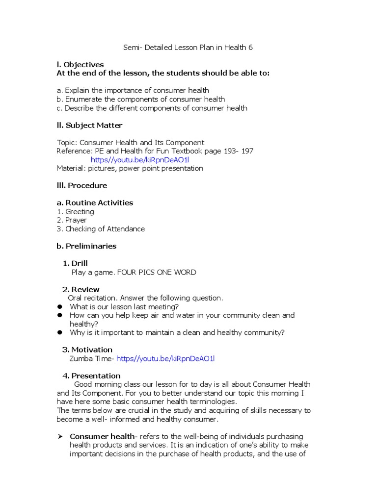 Consumer Health Lesson Plan | PDF | Deception | Cognition