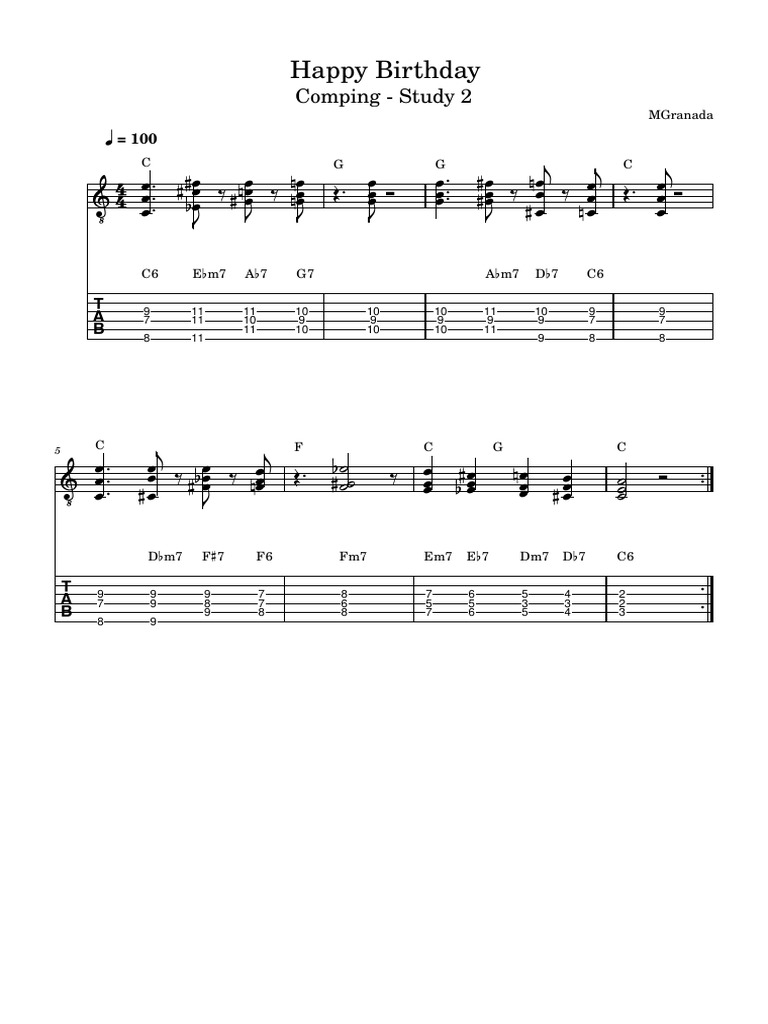 Happy Birthday Study 2 | PDF