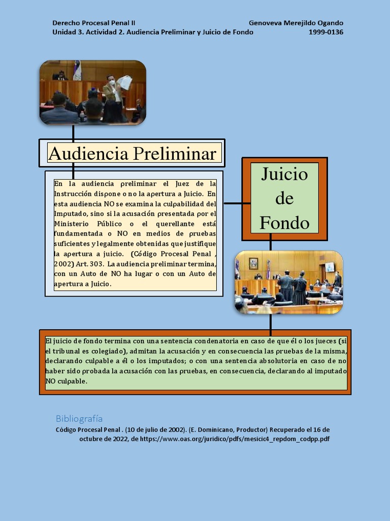 Noveva - Unidad 3. Actividad 2. Audiencia Preliminar y Juicio de Fondo ...