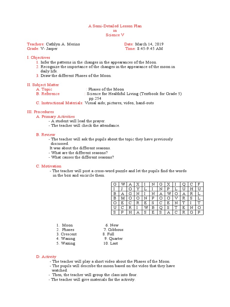 Semi-Detailed LP Science | PDF | Behavior Modification | Cognitive Science