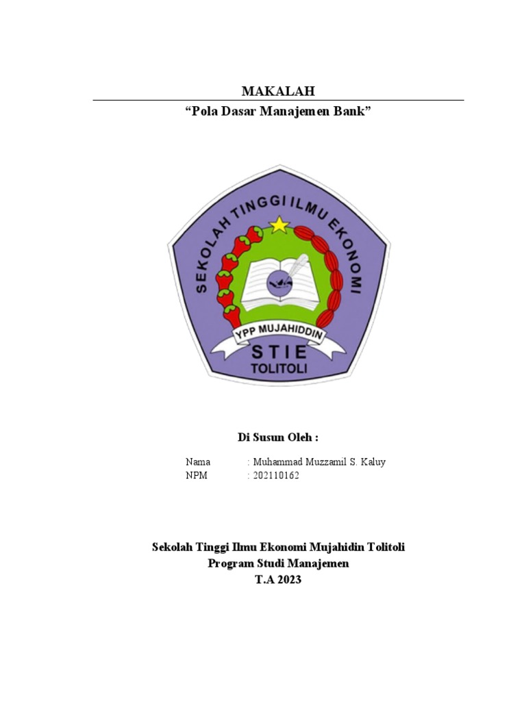 Makalah "Pola Dasar Manajemen Bank": Di Susun Oleh | PDF