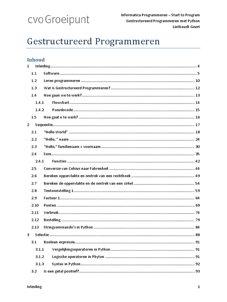 Gestructureerd Programmeren | PDF