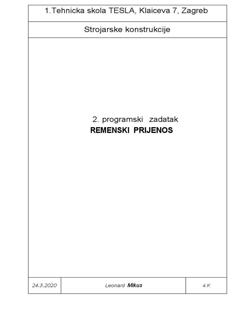 Remenski Prijenos: Mikus | PDF