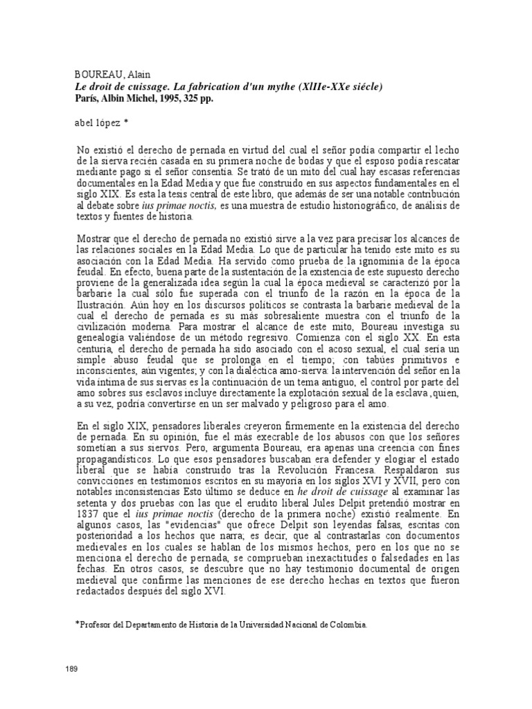 Mito del derecho de pernada en la historia | PDF | Edades medias
