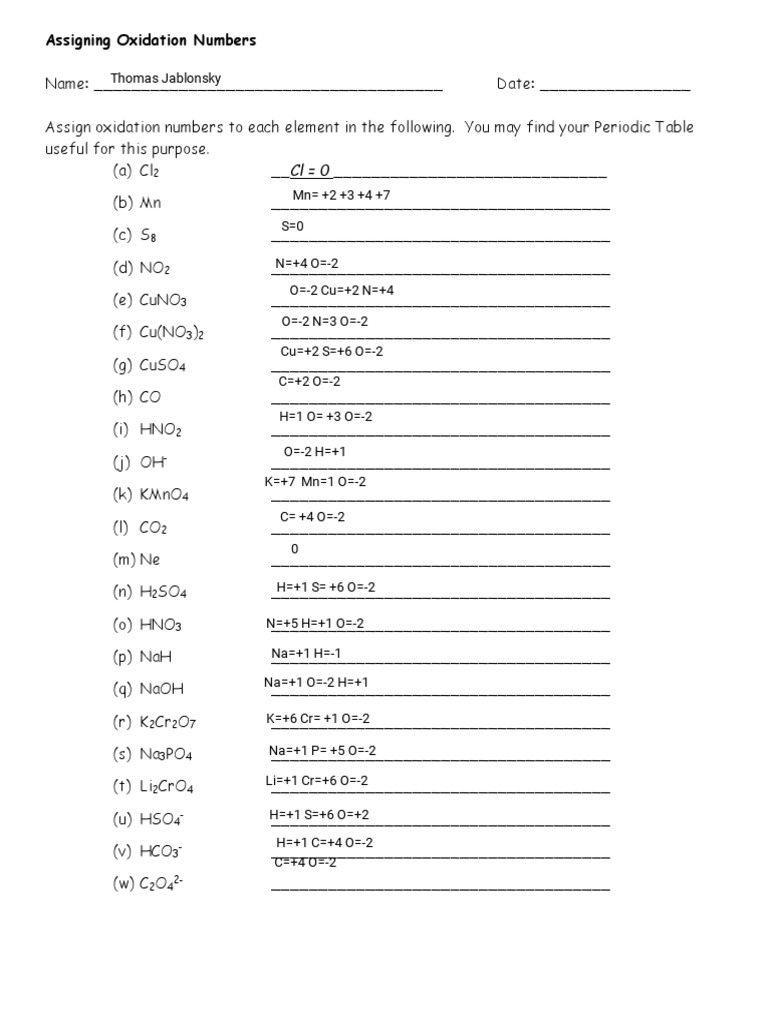 Kami Export - Thomas Jablonsky - Oxidation Numbers Worksheet | PDF ...