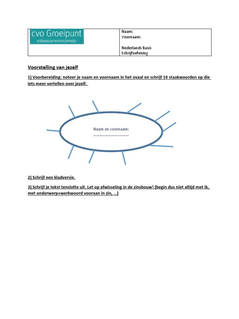 Jezelf voorstellen | PDF
